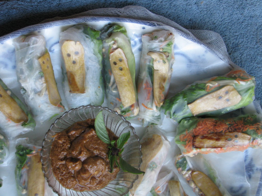 Ghostly Spring Rolls – Finch Frolic Garden Permaculture